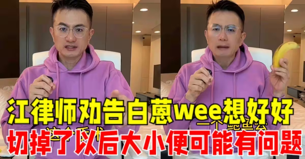 江律師勸告bryan wee不要亂亂切 以後後悔了也回不去了